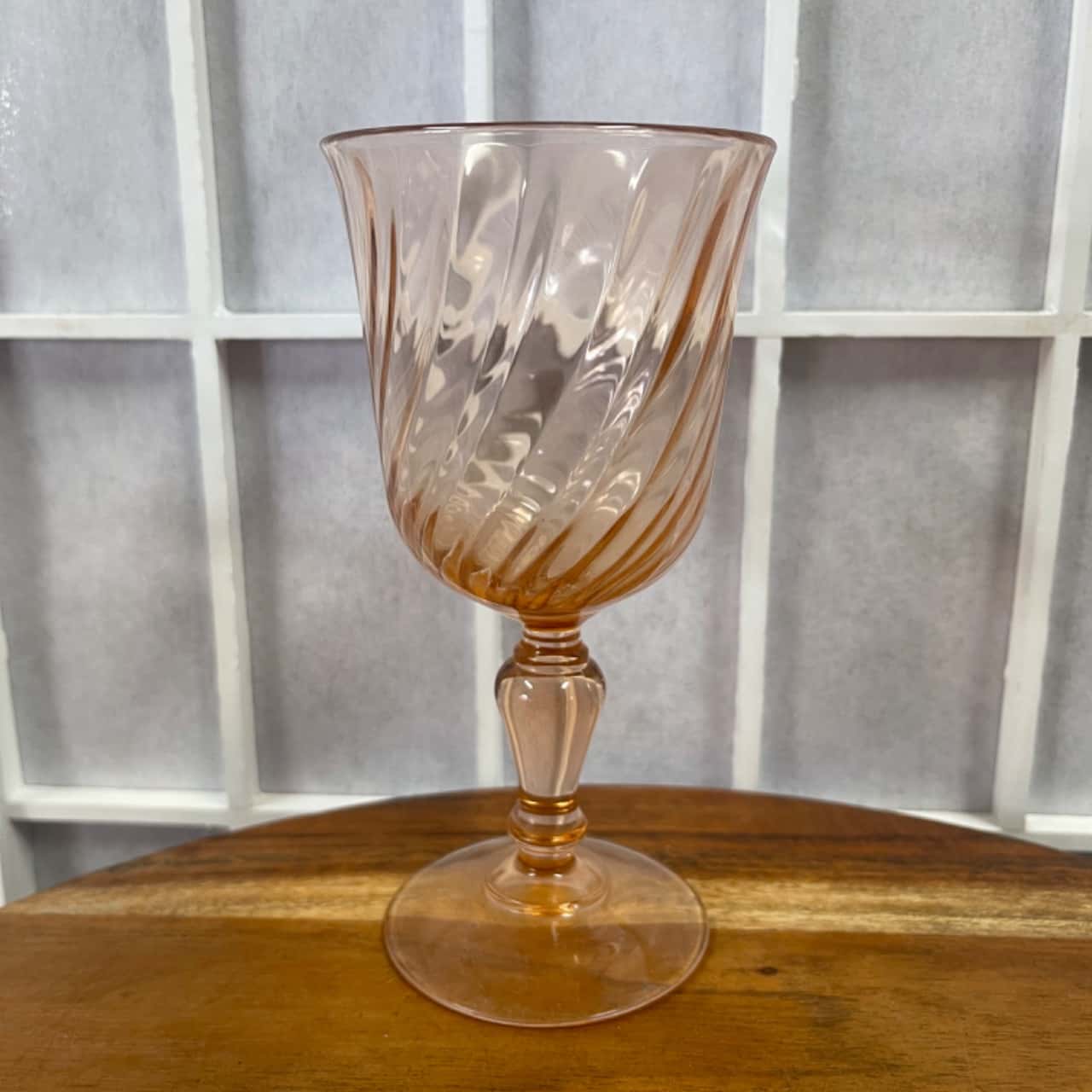 Set of 6 France Rosaline Pink Swirl Glasses