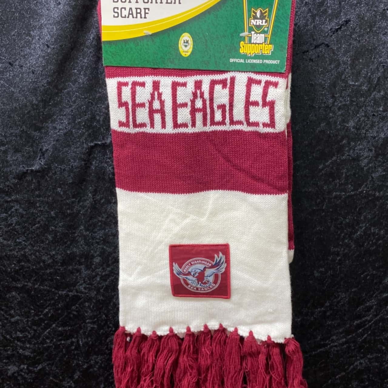 NRL Unisex Manly supporter scarf Maroon / White (s)