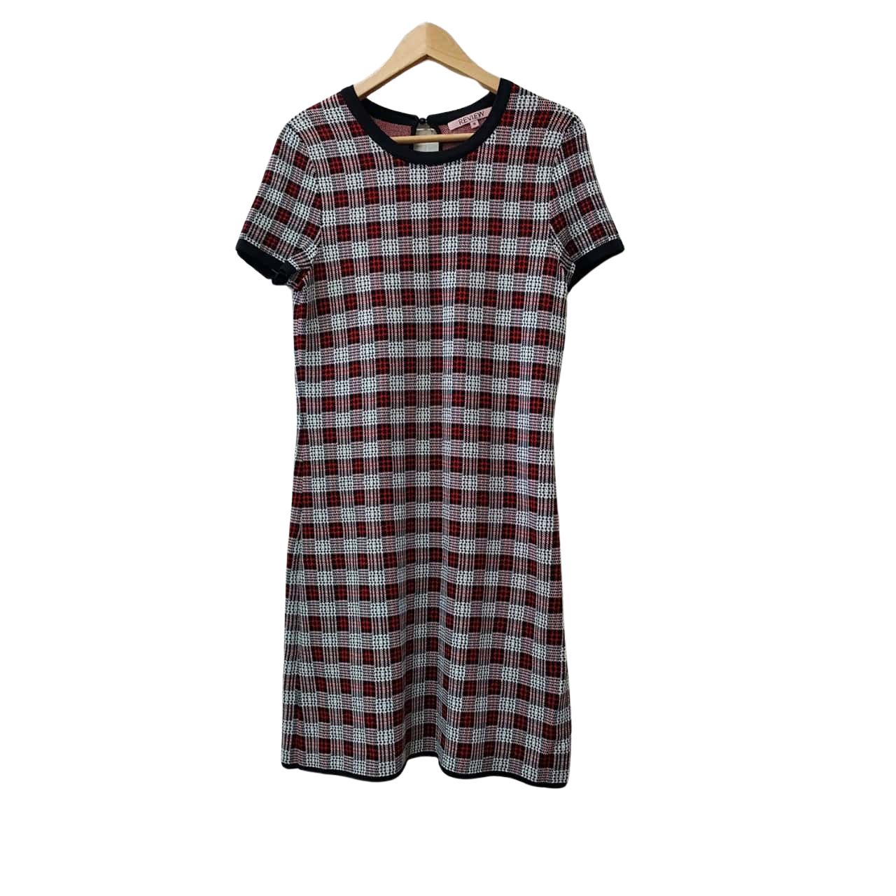 REVIEW size 10 Checker Hounds tooth Print Dress Very Good Condition ...