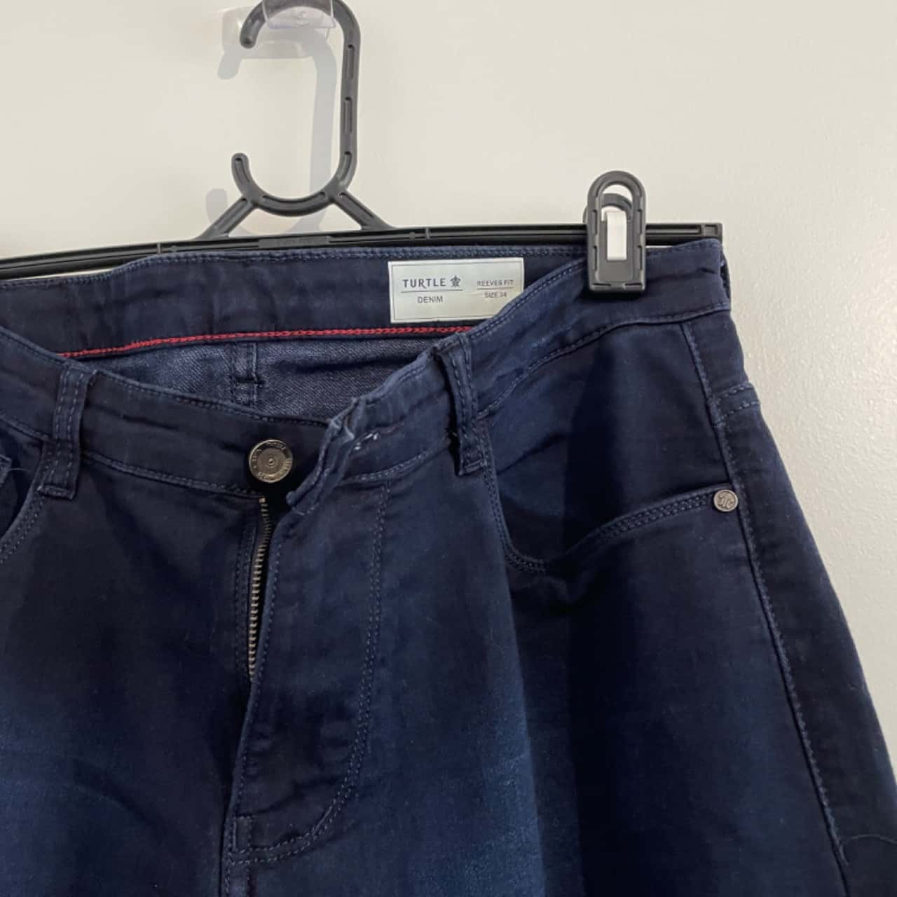 Turtle Denim Mens Size 34 Jeans Navy Blue (s)