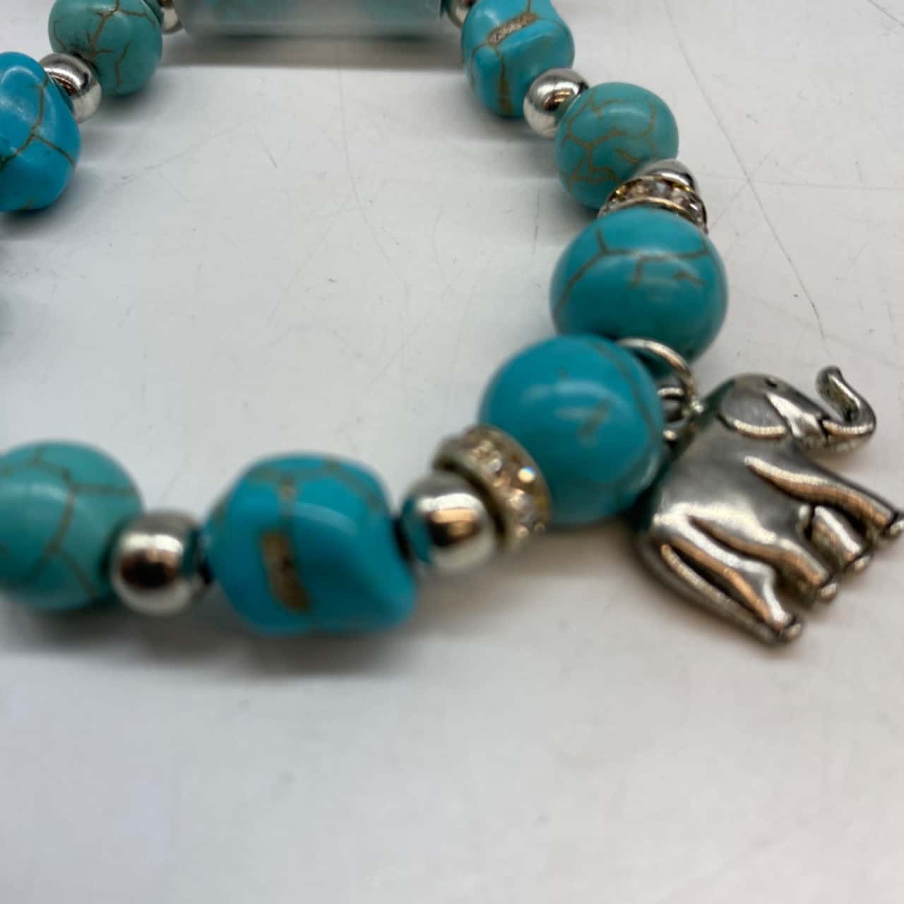 Miracle Jewellery and Crafts - Turquoise Beaded stretch bracelet ...