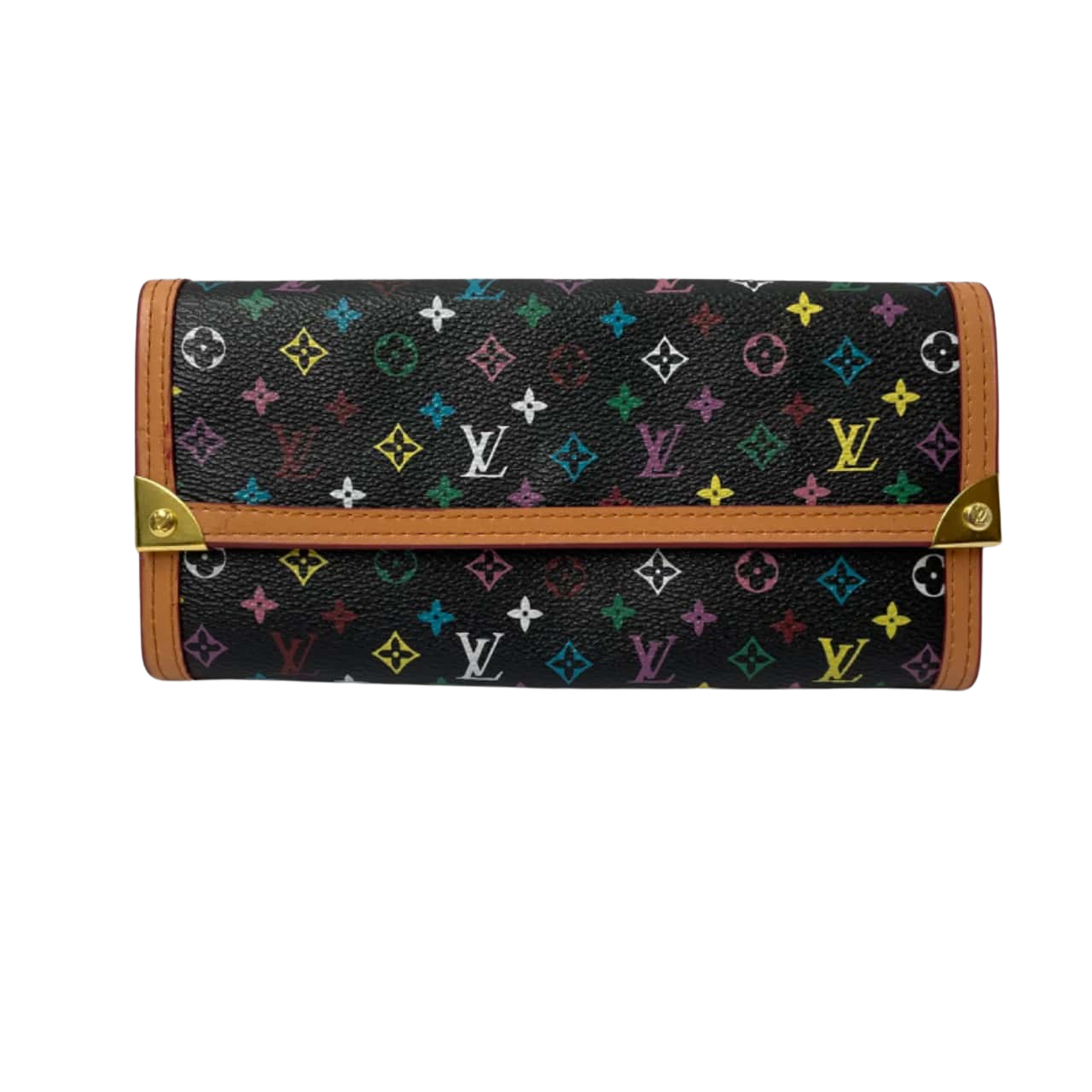 Womens Purse black/brown trim Multicoloured logos(s)
