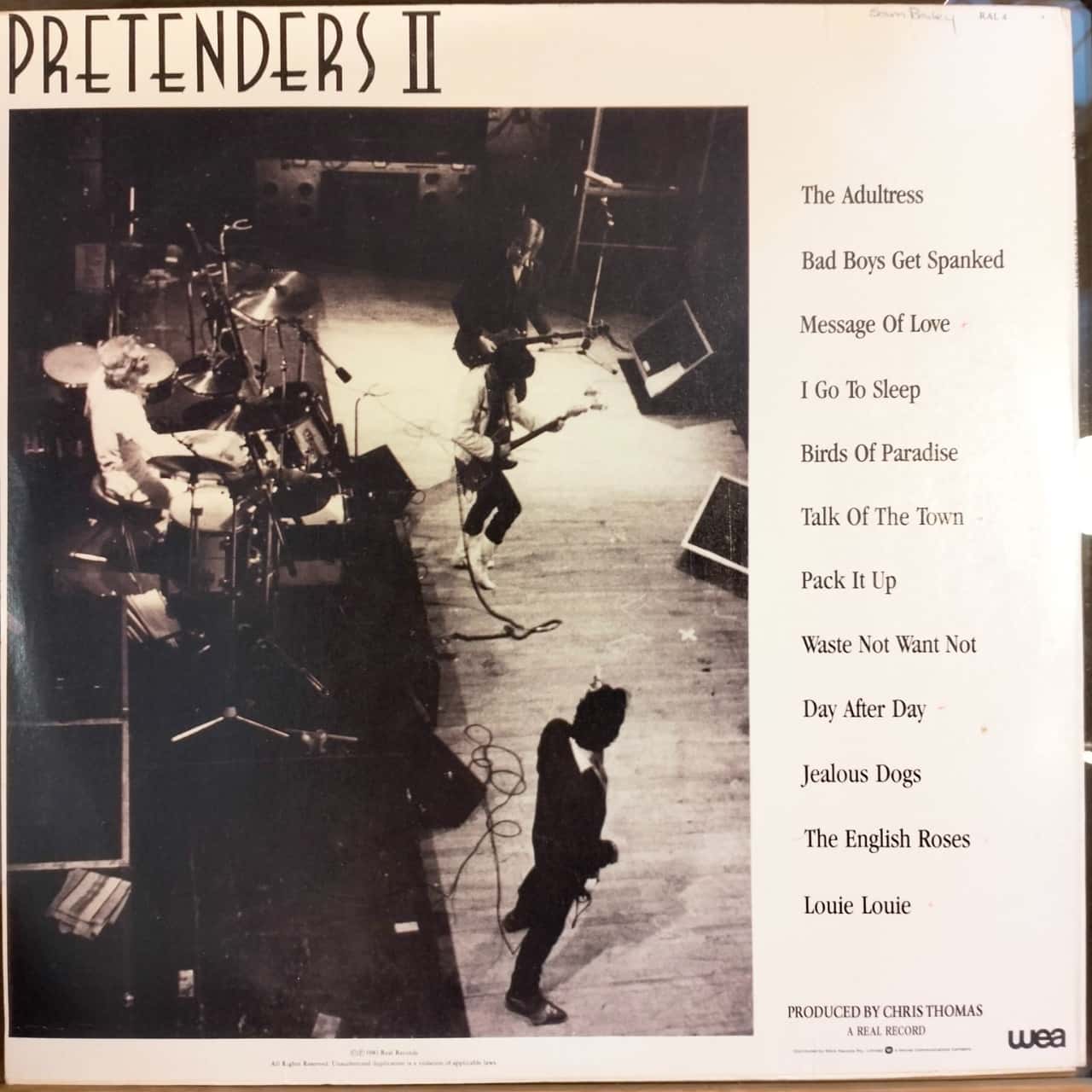 Pretenders - II (Ral 4). Pressed in U.S.A. 1981. Featuring Message of Love, Louie Louie.(s)