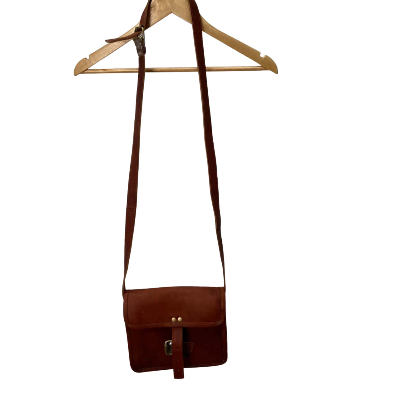 Womens Square Leather Tote Bag Brown