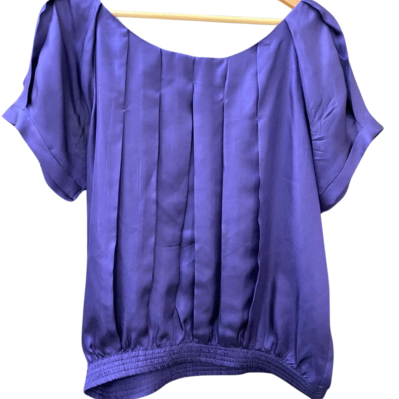 Satch Size 10 Short Sleeve Purple Silk Shirt