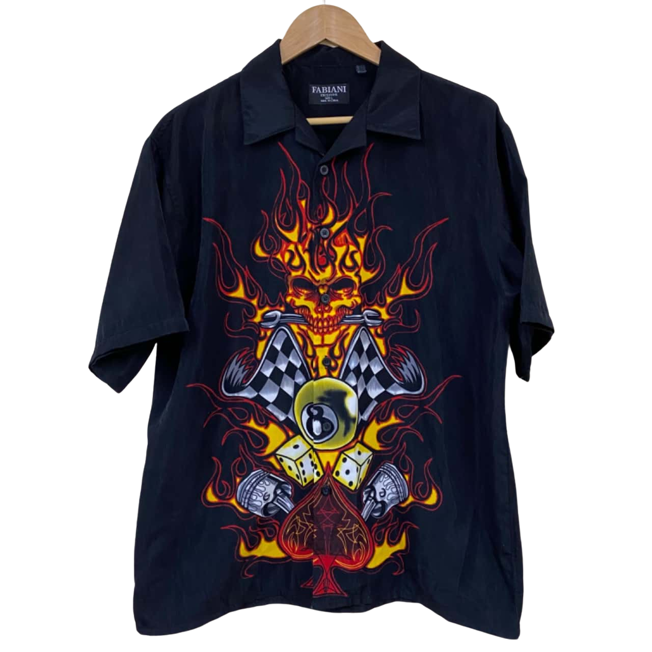 FABIANI Men’s Black Button Shirt, Size L(s)