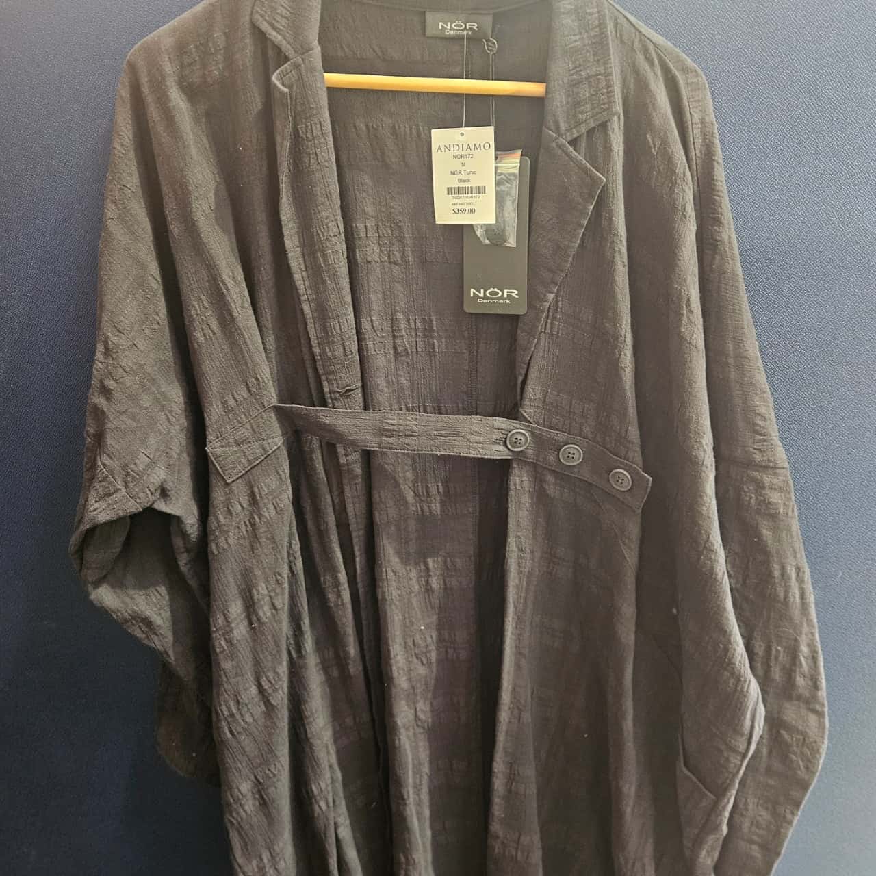 NOR DENMARK Size M Long Sleeve Top Black (s)