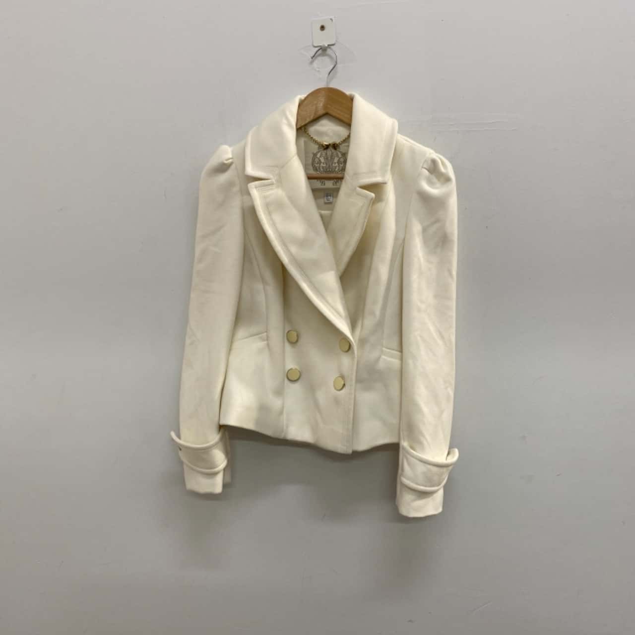 Forever New Womens Size 10 Button Up / Winter Coat White (s)