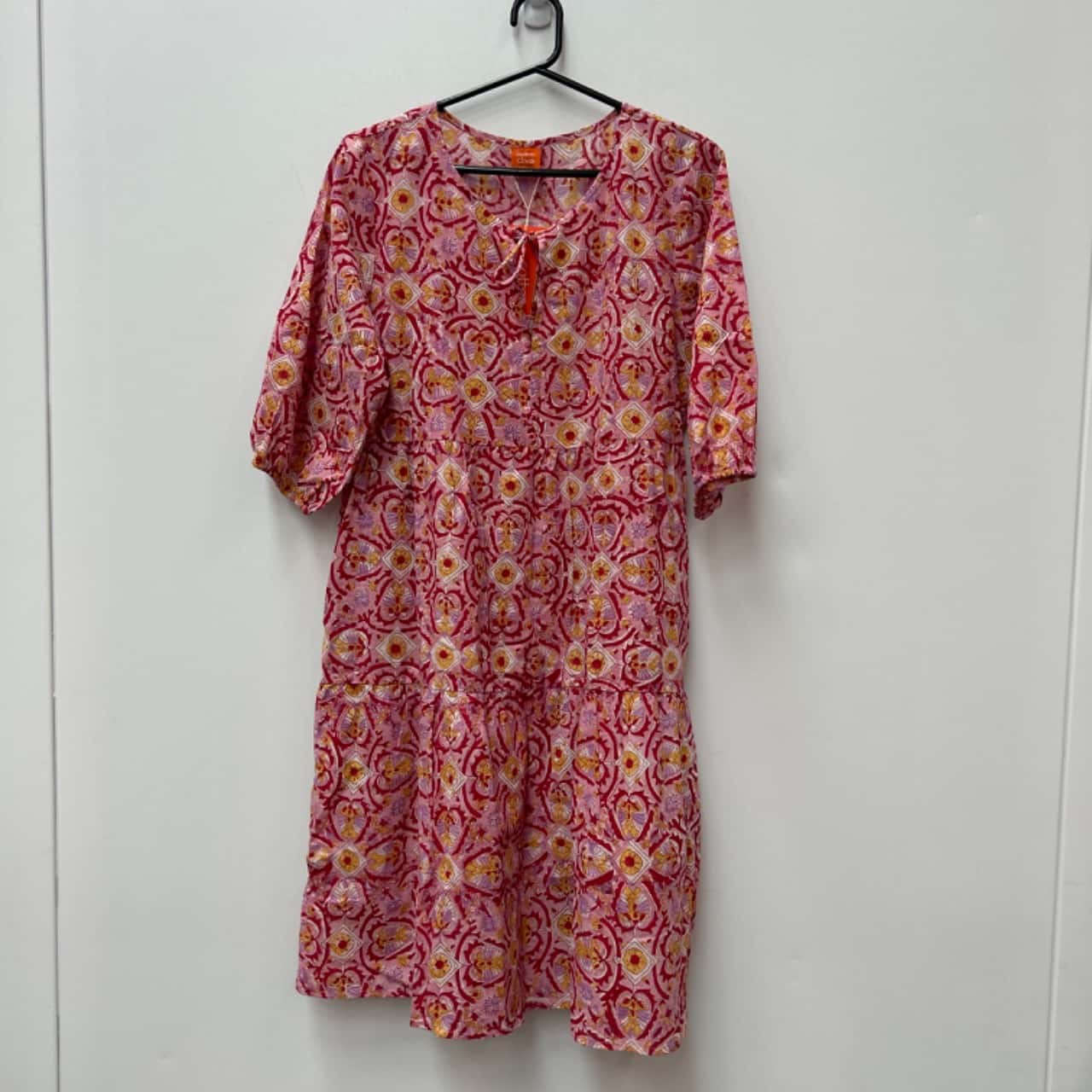 NEW - Cotton Diva - Pink floral dress Size L