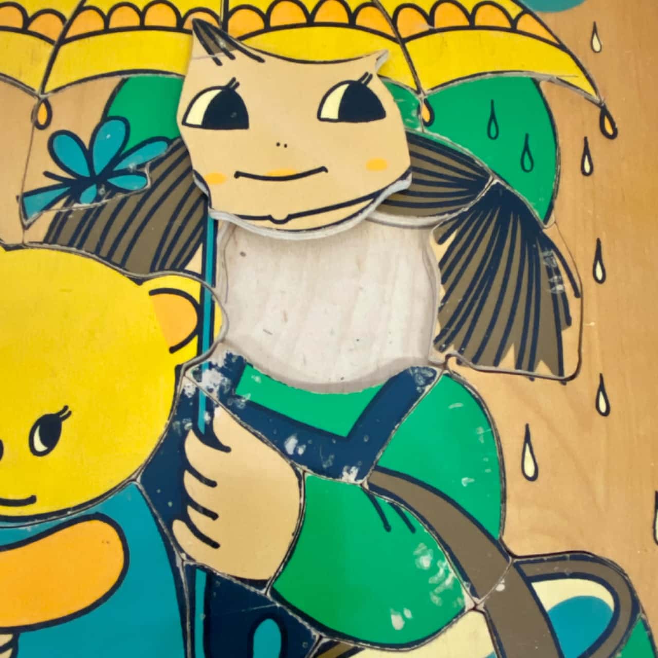 Vintage Jaklien Holland Large Wooden Umbrella Girl Jigsaw Puzzle 50cm x ...