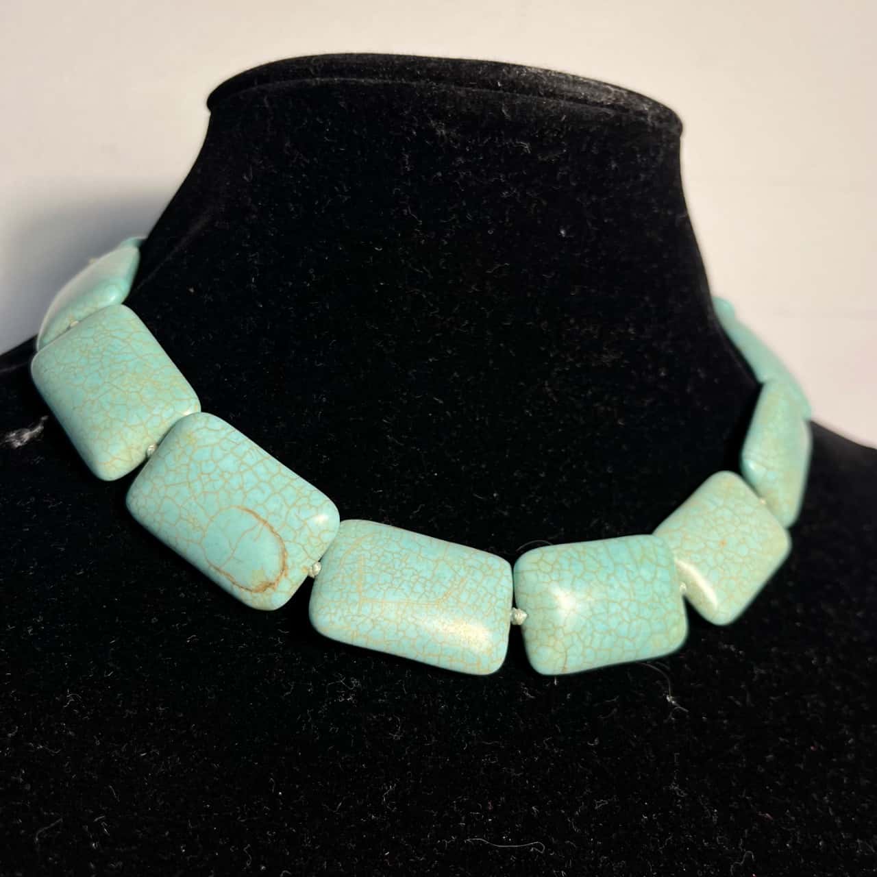 Aqua Chunky Stone Necklace