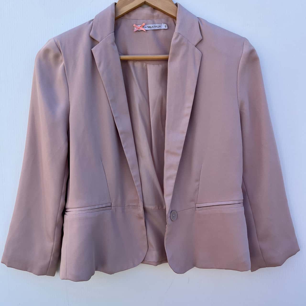 Lovely Pale Muchroom Pink Womens Size S Cropped Blazer(s)