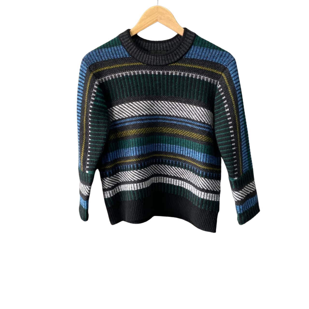 Alexander Wang Womens Size S Pullover Black / Green / Grey (s)