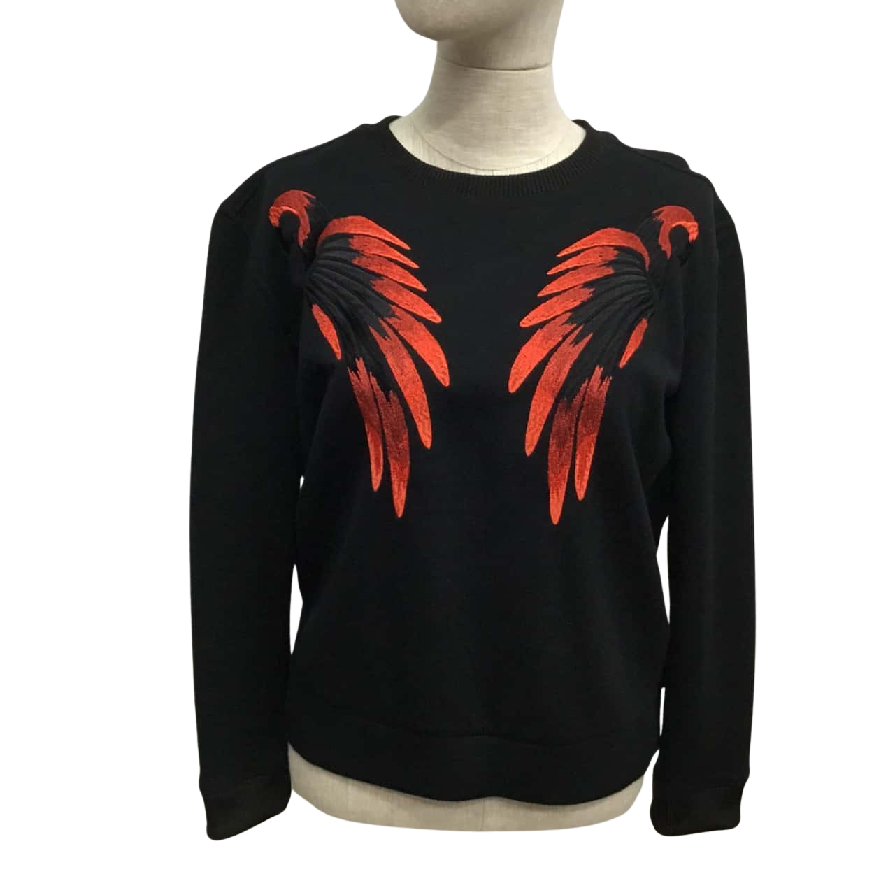 Maje Red Wing Parrot Jumper Size 1 Jumper Black / Red (s)