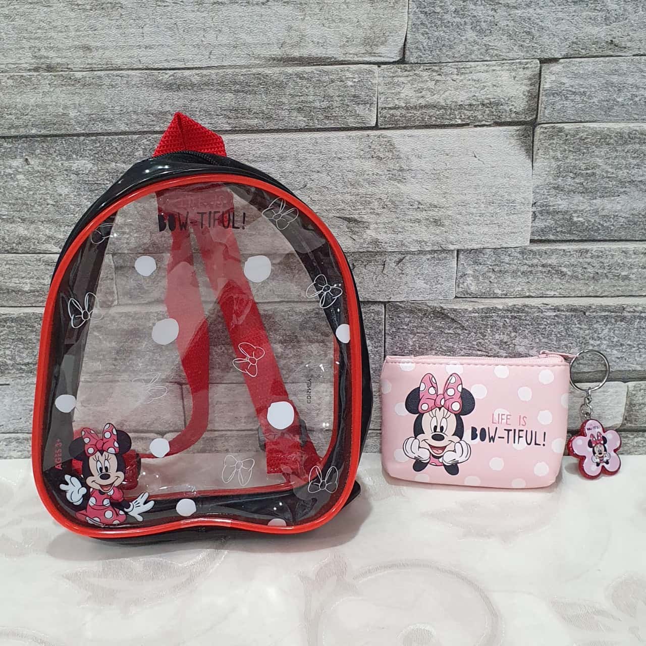 Minnie Mouse Life is Bow-Tiful! Kids Mini Bagpack,Purse & Keychain Set (s)