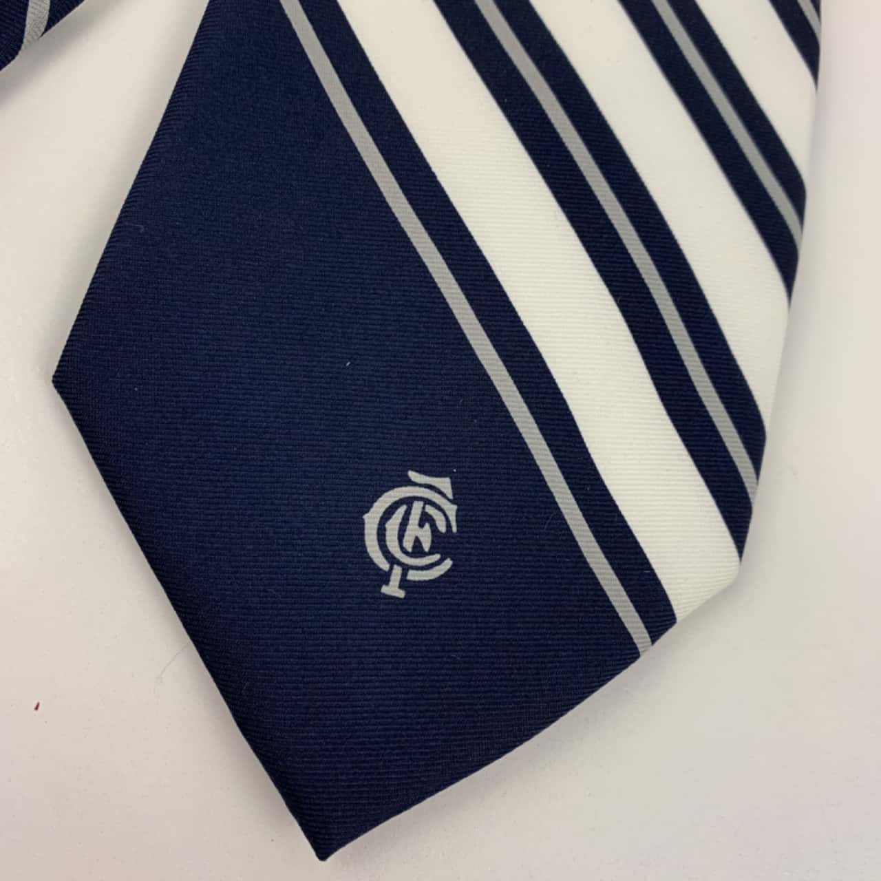 Mens Vintage 1990’s Carlton Blues Football Club AFL Davenport Tie Striped