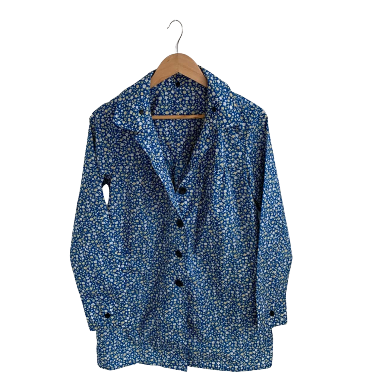 Floral Blue Medium Button-Up Jacket(s)