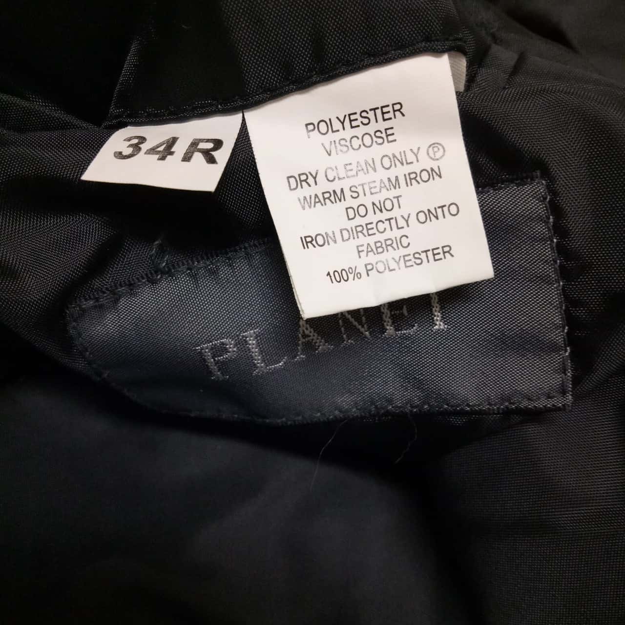 Planet Mens Size 34 Black Pinstripe Suit Jacket