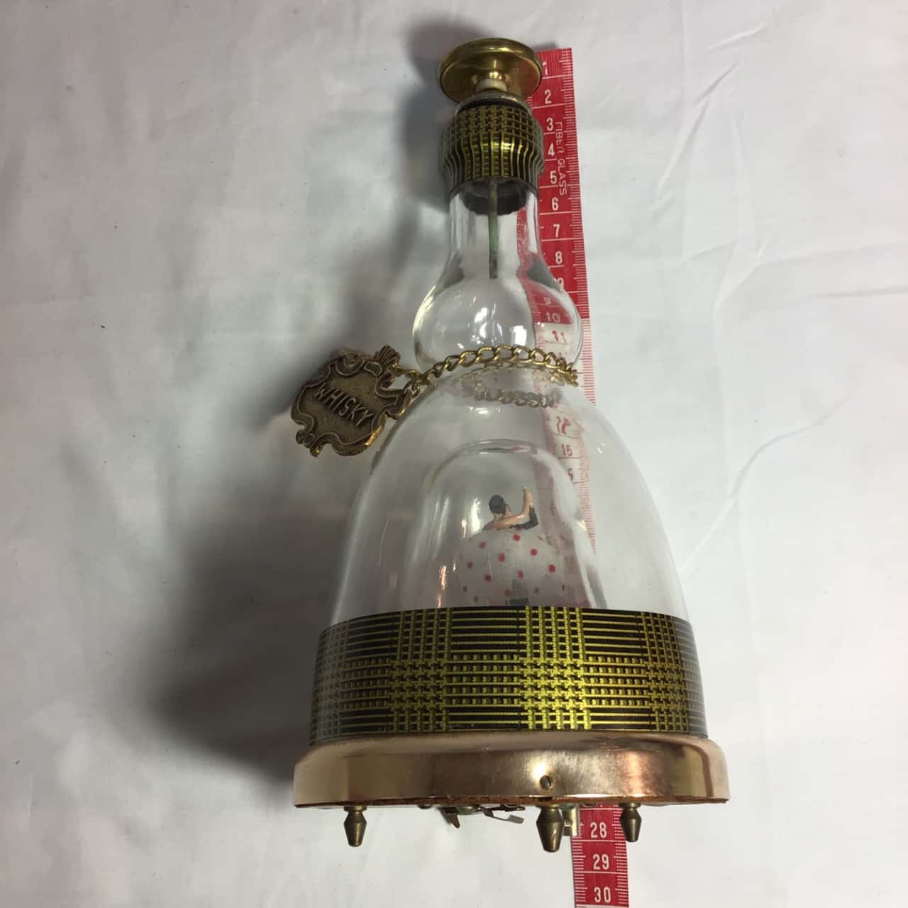 Vintage Musical Bottle Glass Liquor Decanter with Dancing Couple(s)