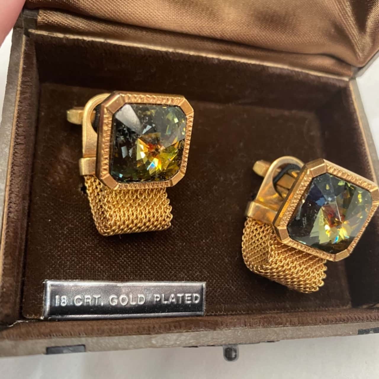 Mens Vintage Retro Hickok Wrap around Cufflinks with Crystal Details in ...