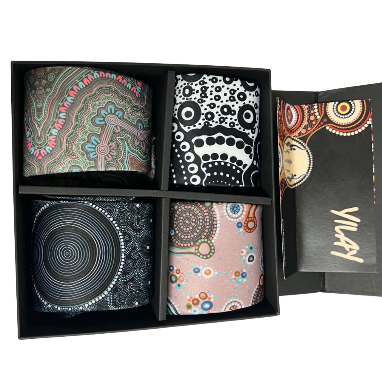 Yilay NAIDOC 2021 Set of 4 Mens Pattern Ties in Box(s)