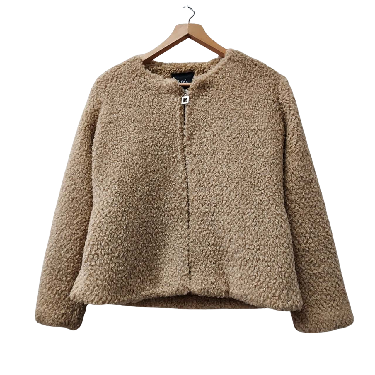 Spink XL Woollen Beige Fleece Metallic Jacket Extra Large Winter Coat ...