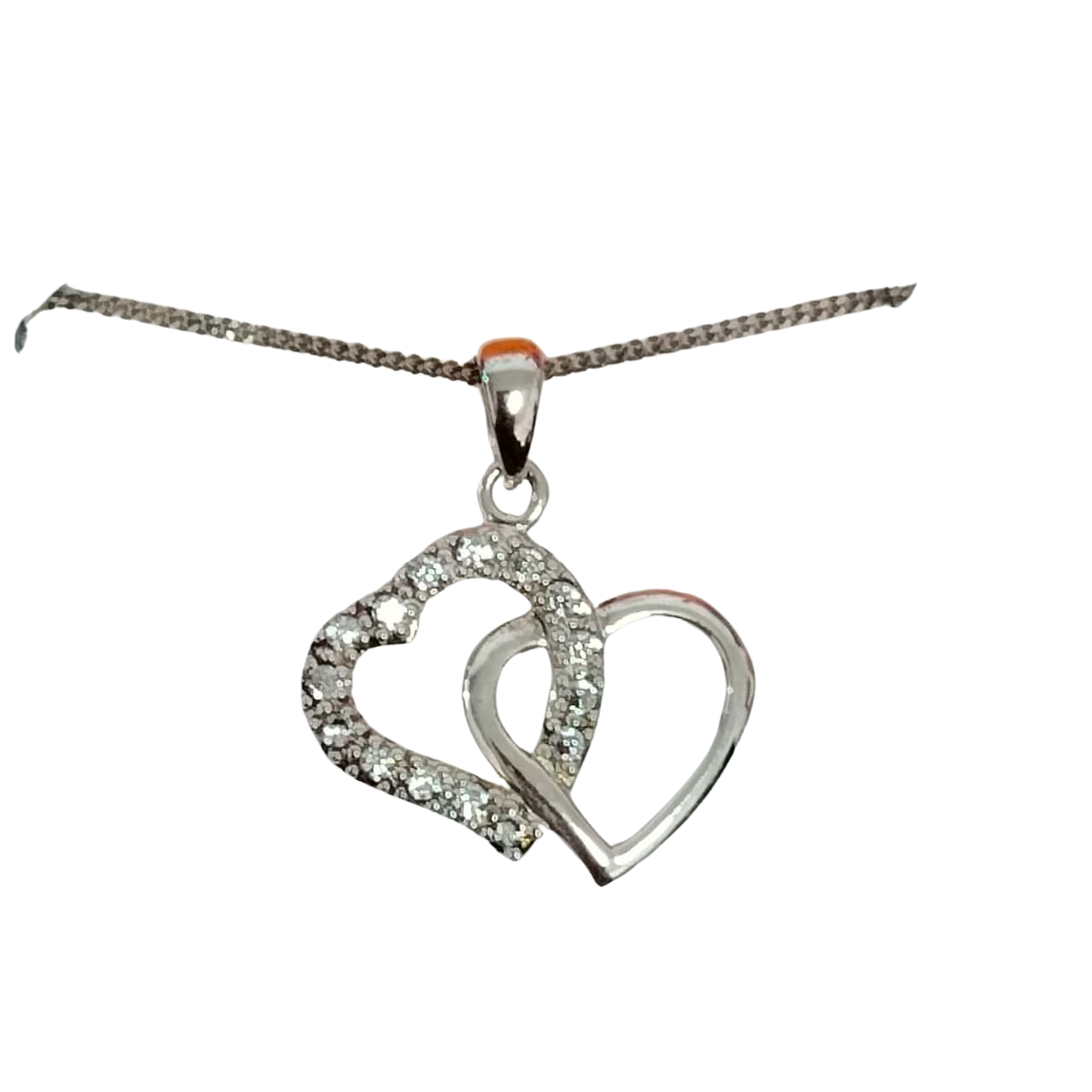 925 silver necklace chain with 925 silver heart pendant very good ...