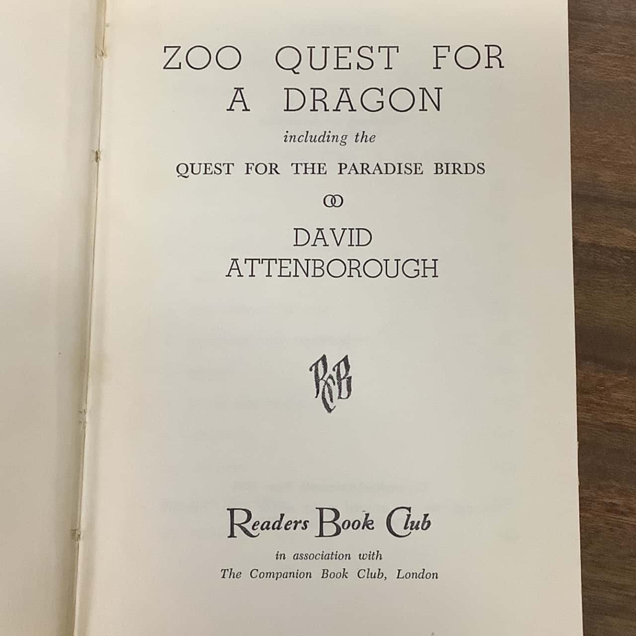 REDUCED!!! David Attenborough Zoo quest for a Dragon 1957 Hard cover ...