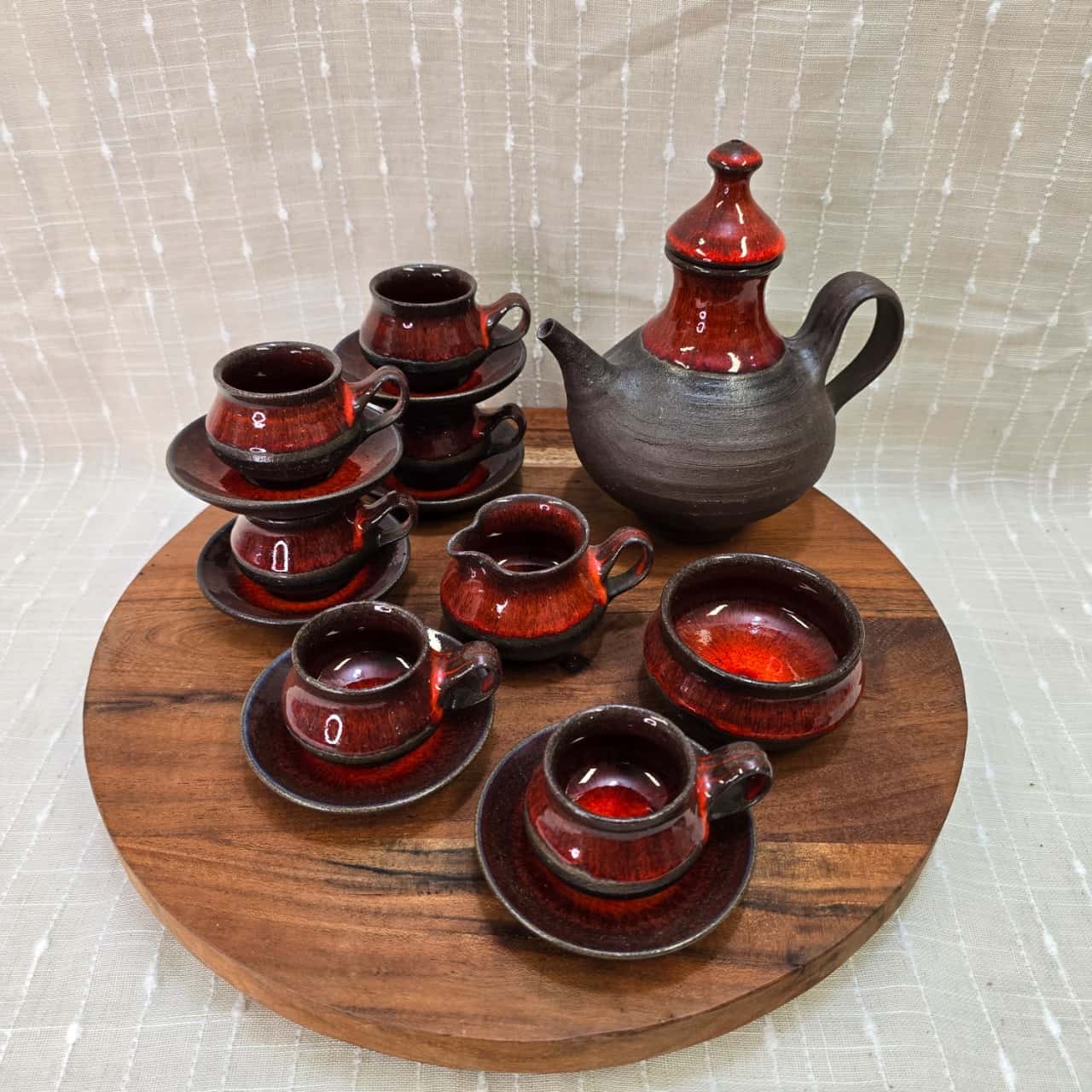 Vintage Henrik Ditlev Danmark Glazed Ceramic Tea Set