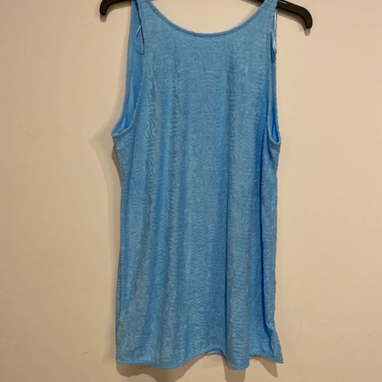 Miss Shop Taylor Scoop Back Over Swim Dress Size L Sky Blue (s)