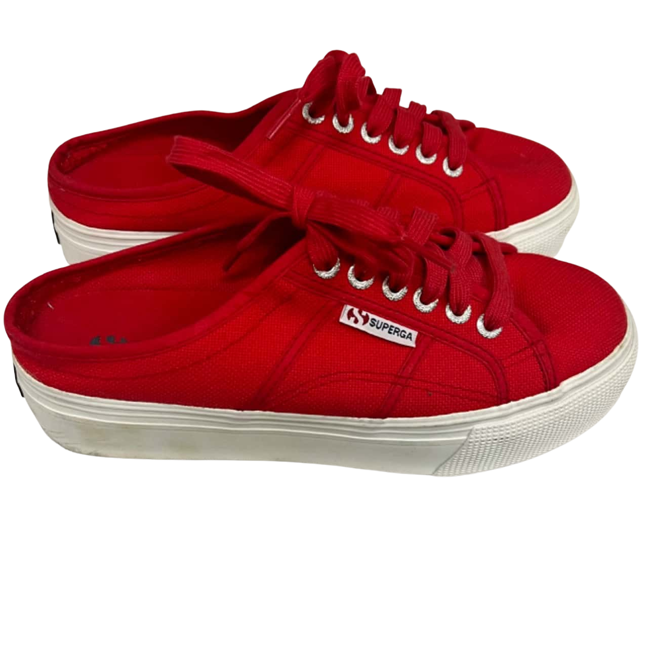 Superga red lace ups Size 8(s)