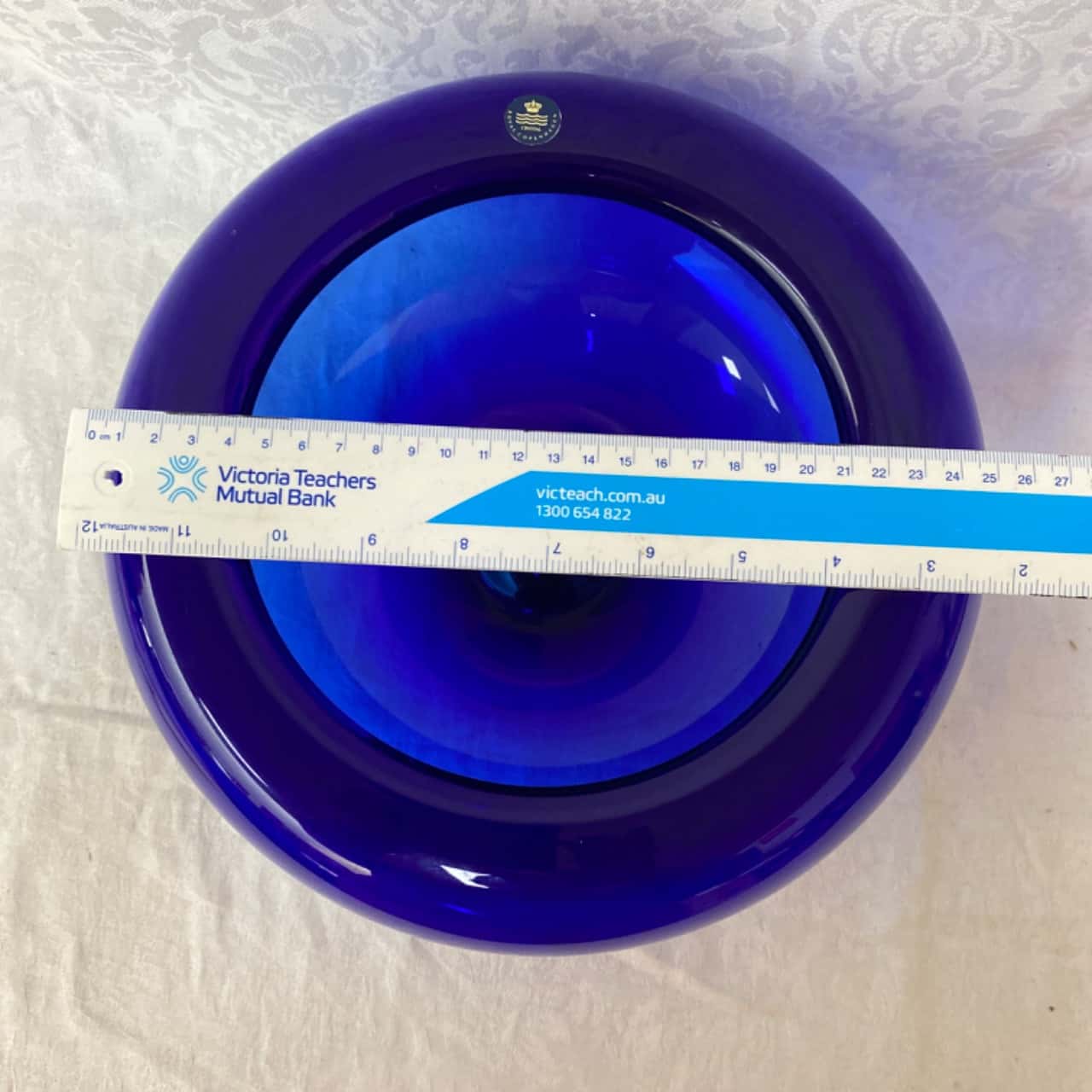 Large Cobalt Blue Crystal Bowl by Per Lutken for Royal Copenhagen with ...