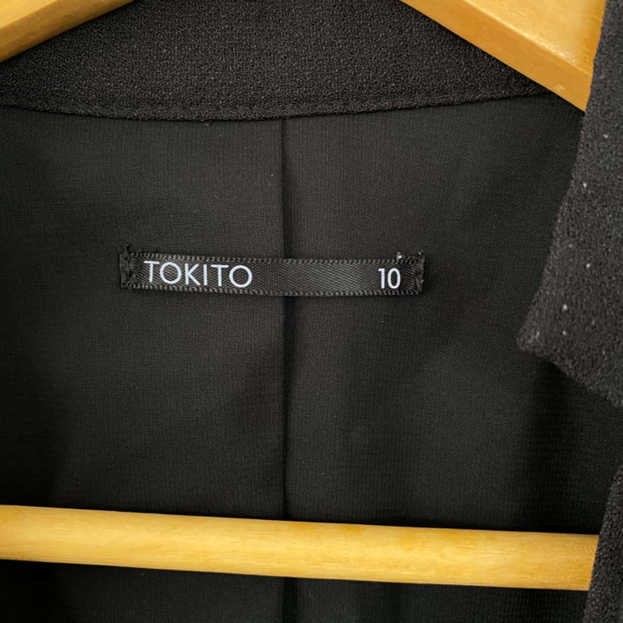 Tokito Black Open Front Jacket Blazer Size 10 / M (s)