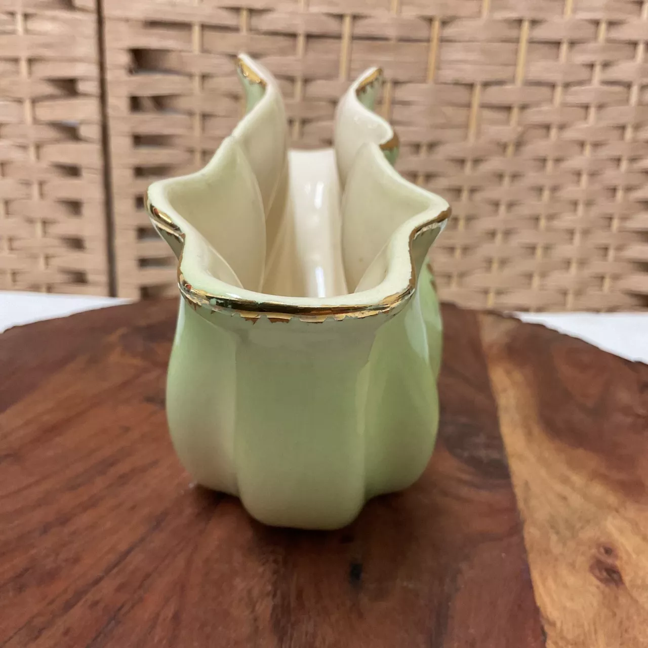 Vintage Rare Pates Pottery Vase Australia Slip Cast Earthenware Green ...