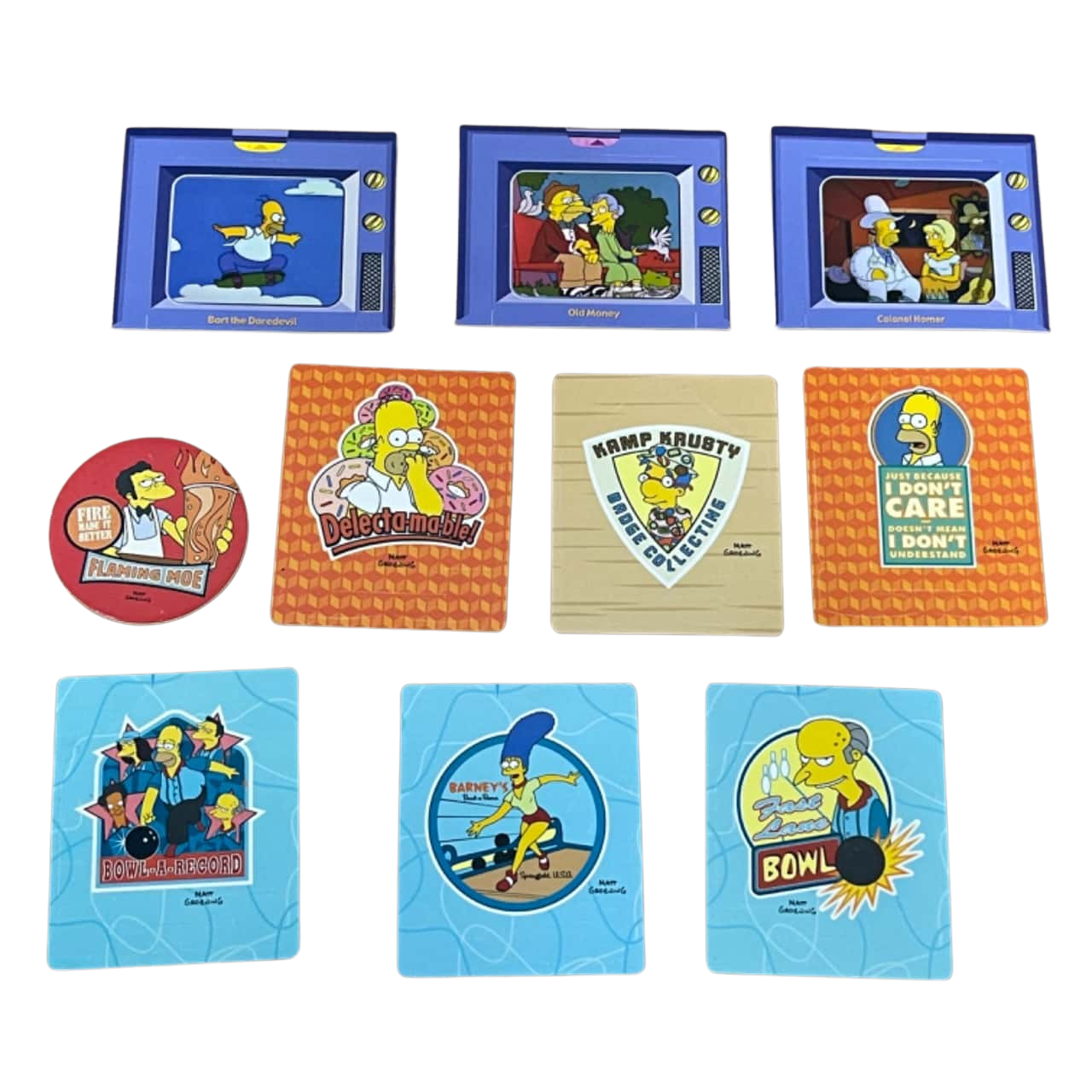 The Simpsons TazoPickers, Bowl-A-Rama & TV Treat Game Cards x10(s)