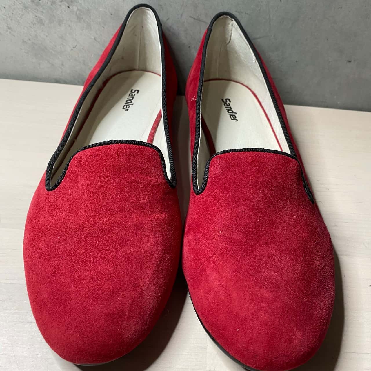 Sandler Cherry Red Slip On Flats Size 9.5