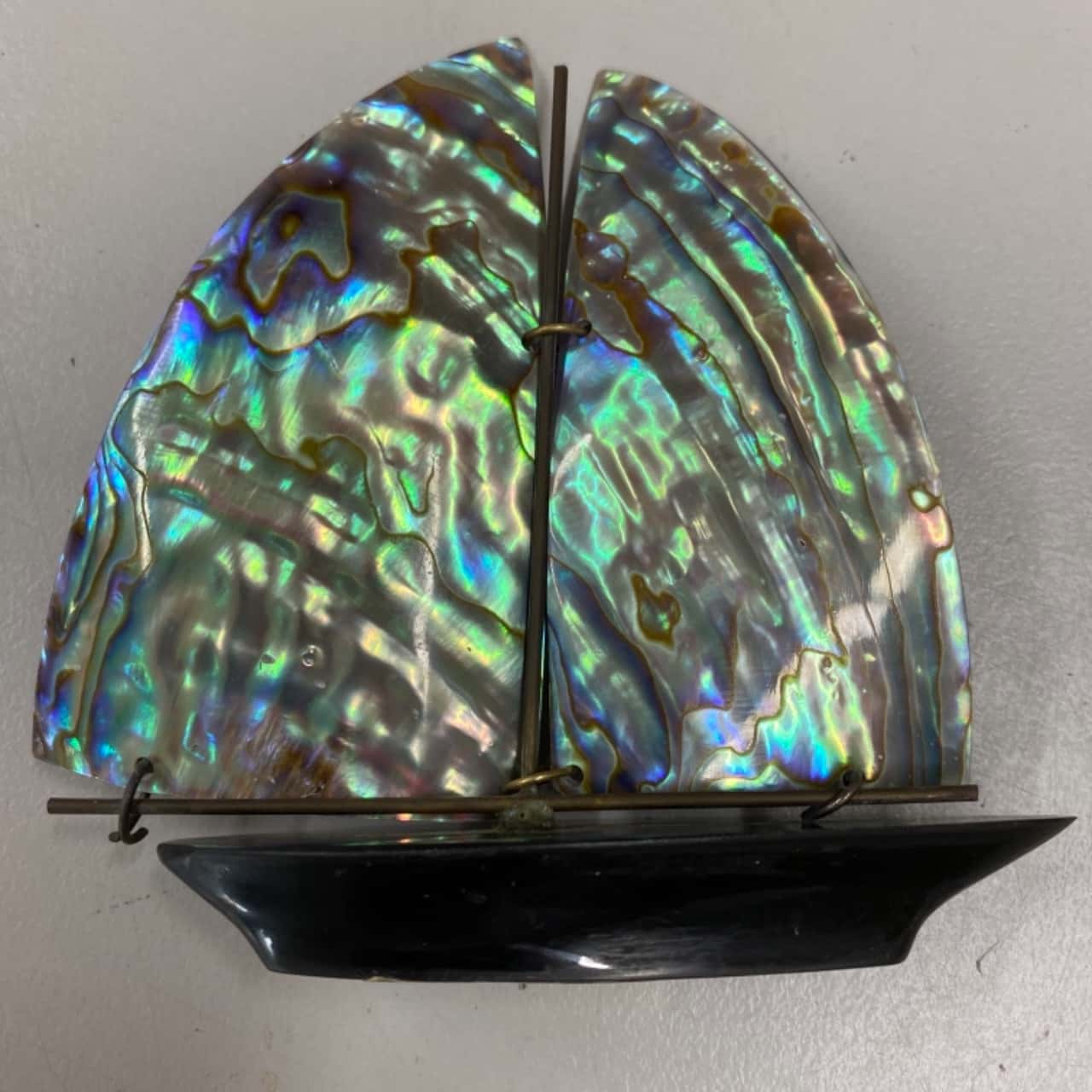 Paua shell sailing boat