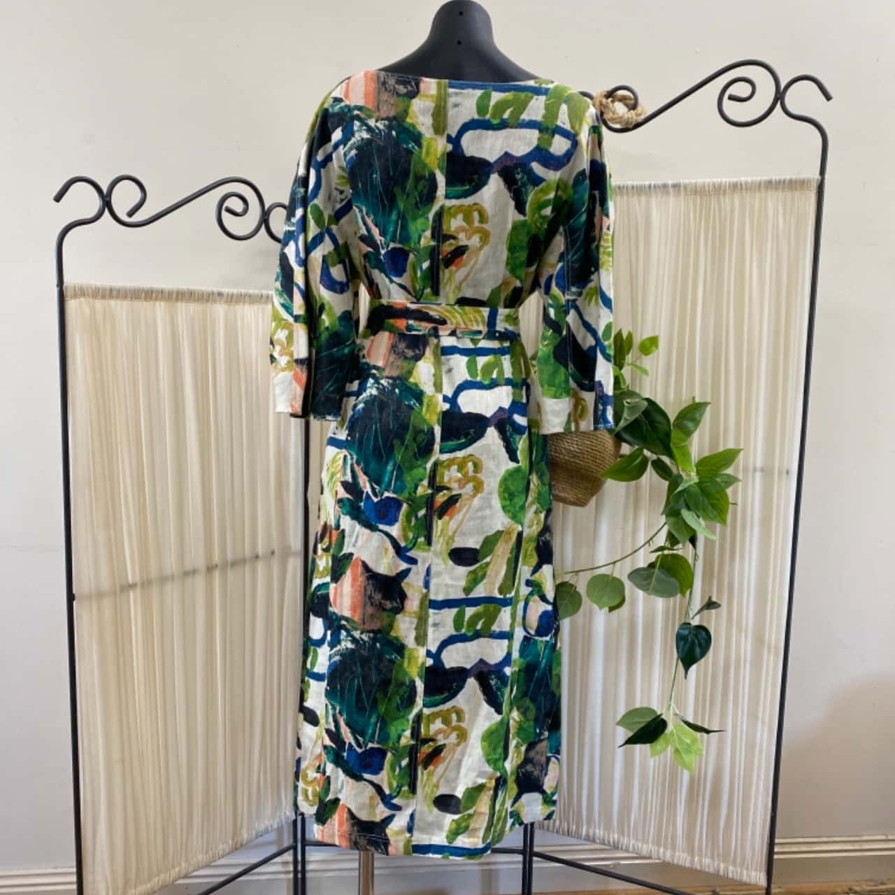 Gorman Women's Size 14 Linen Case Verde Dress Multicoloured Print - New With Tags(s)