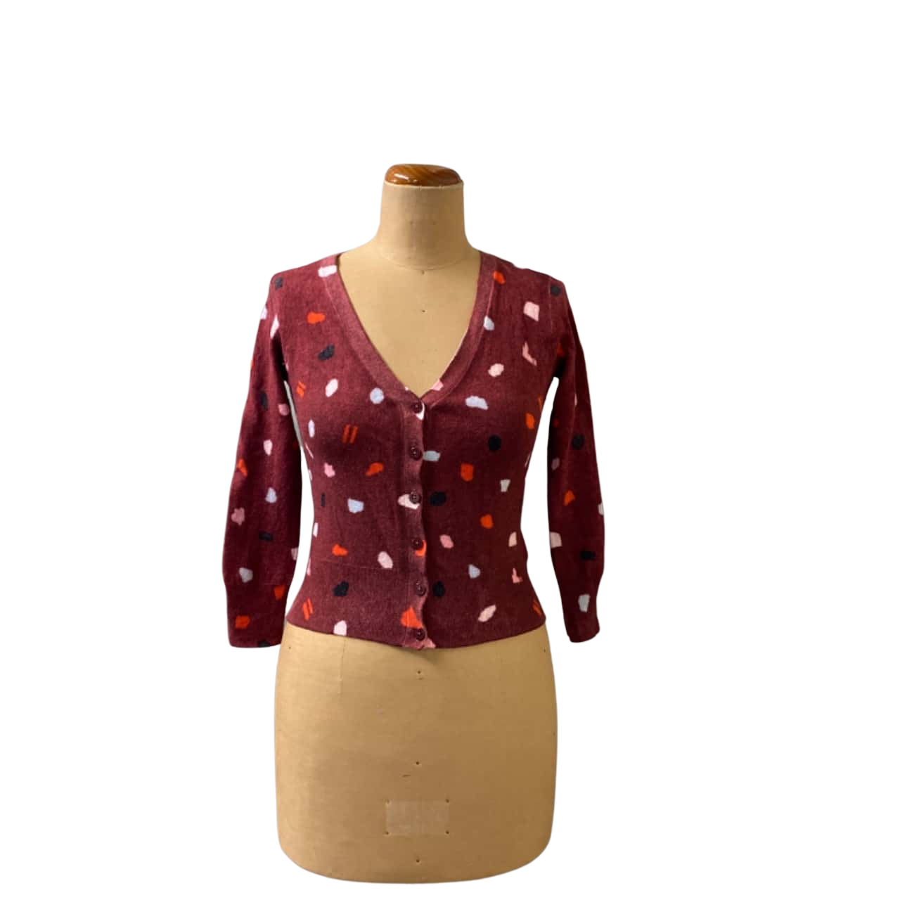 Gorman Womens Printed Wool Blend Knit Cardigan Size 8 (s)