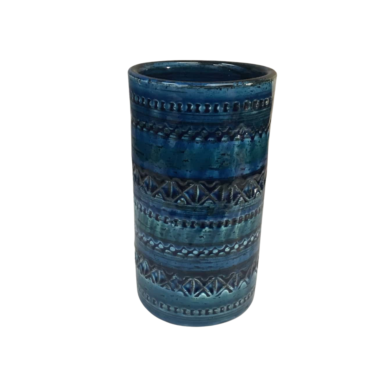 Beautiful Blue Patterned Vase Erica Italy Approx 15.5cm high (s) - Used ...