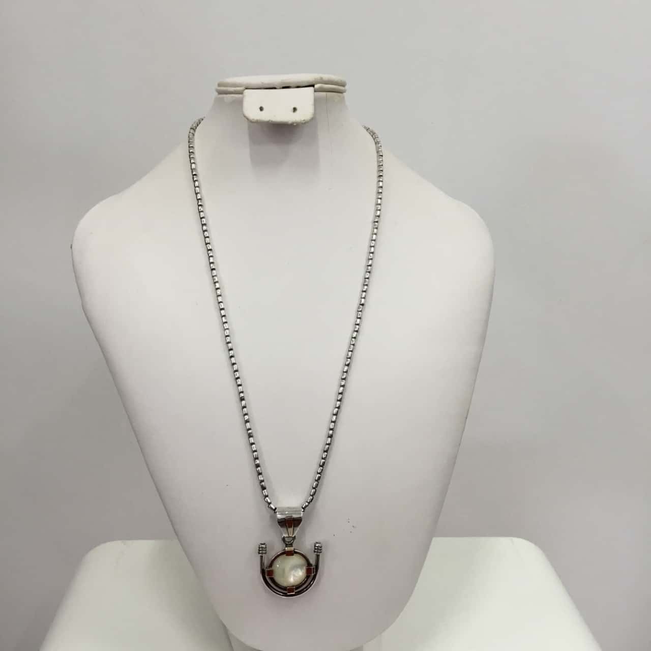 Sterling Silver White Stone Pendant Necklace(s)