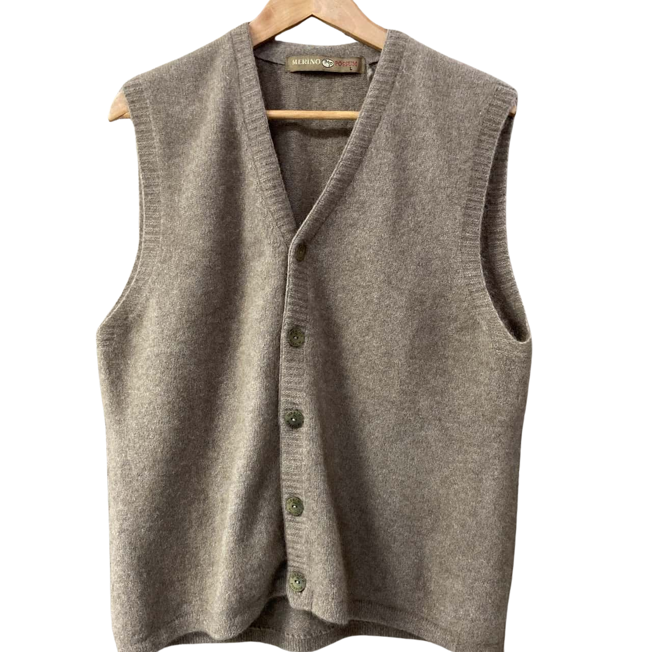 Men’s brown Merino vest size L(s)