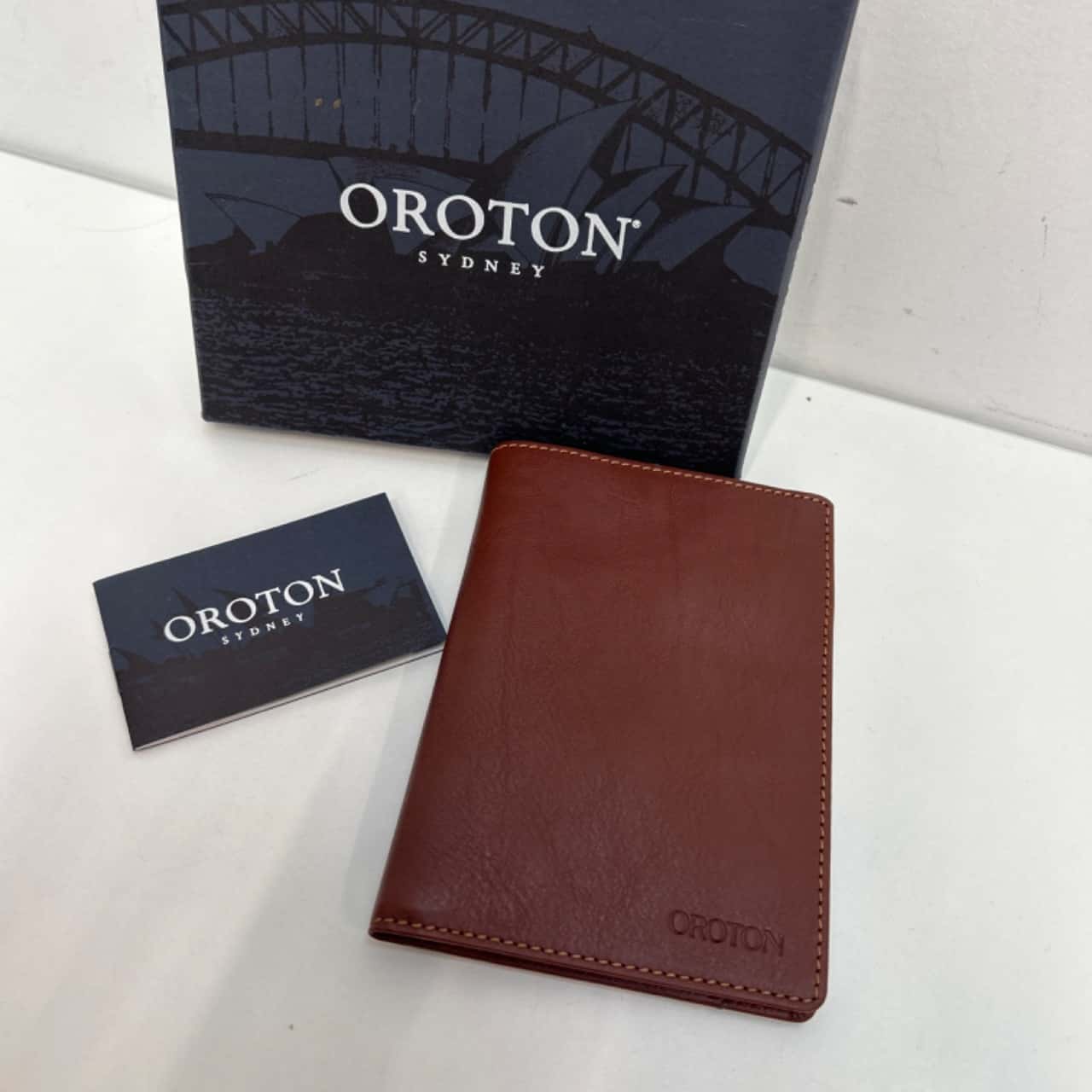 NEW - Oroton Brown Leather Travel Wallet (s)