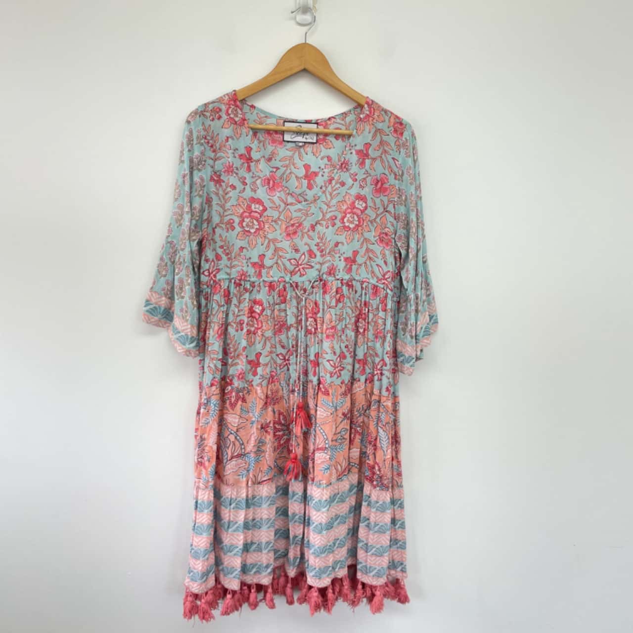 Escape By Oq Floral Layered Long Sleeve Mini Dress Size 12 / L (s)