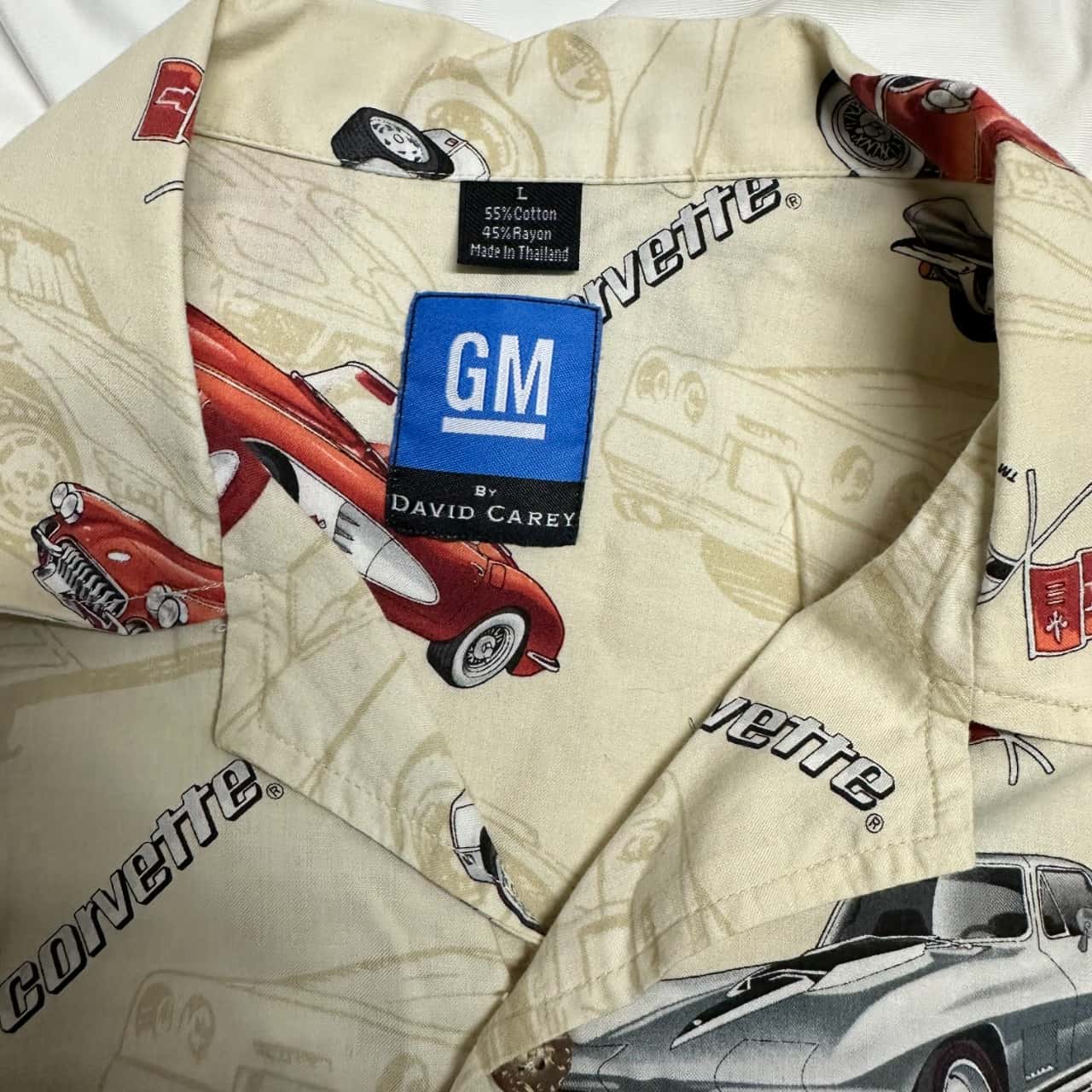 Vintage GM - Corvette - Camp Shirt By David Carey - Size L
