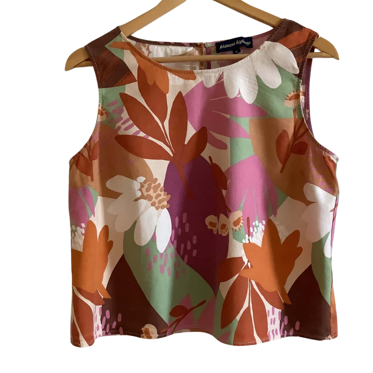 Princess Highway Short Linen Blend Summer Top Size 14 (s)