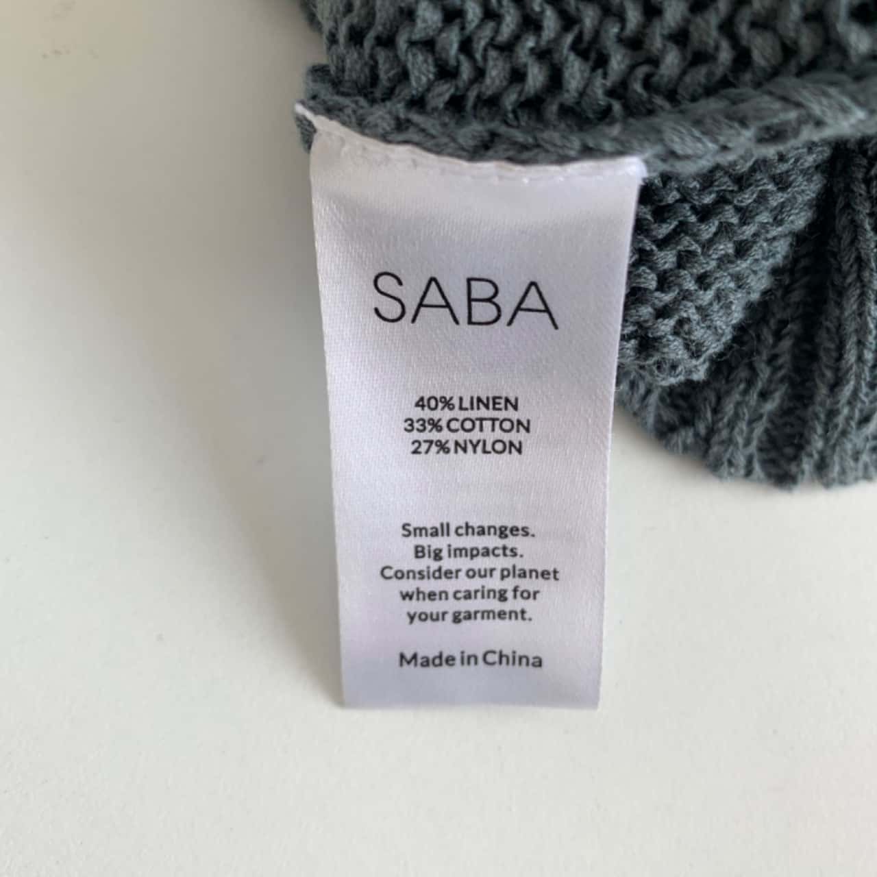 Saba Small Green Linen-Blend Knit(s)