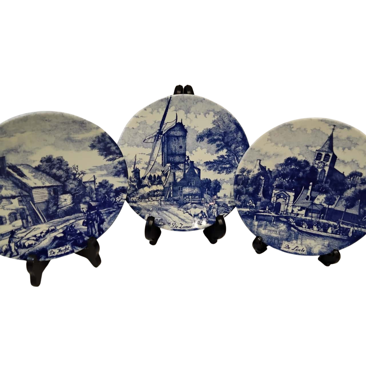 3 Delft Blue Plates - Jan V/D Velde