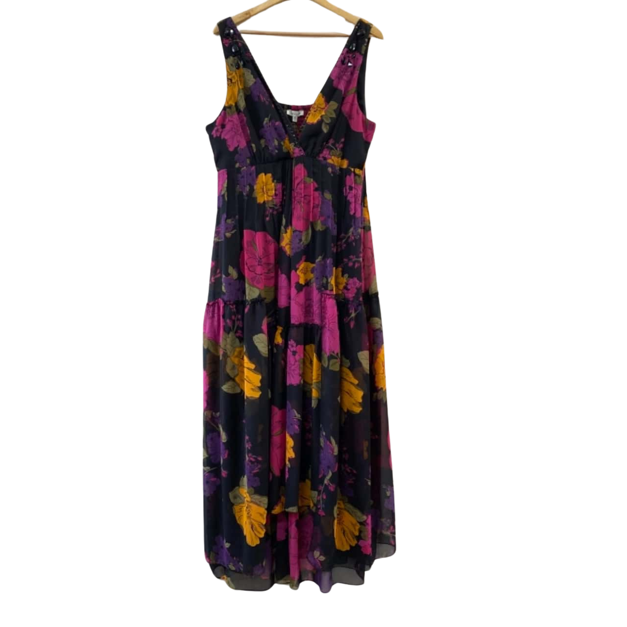 Autograph Dress It Up DIU Pintucks Floral Maxi Dress Size 18(s)