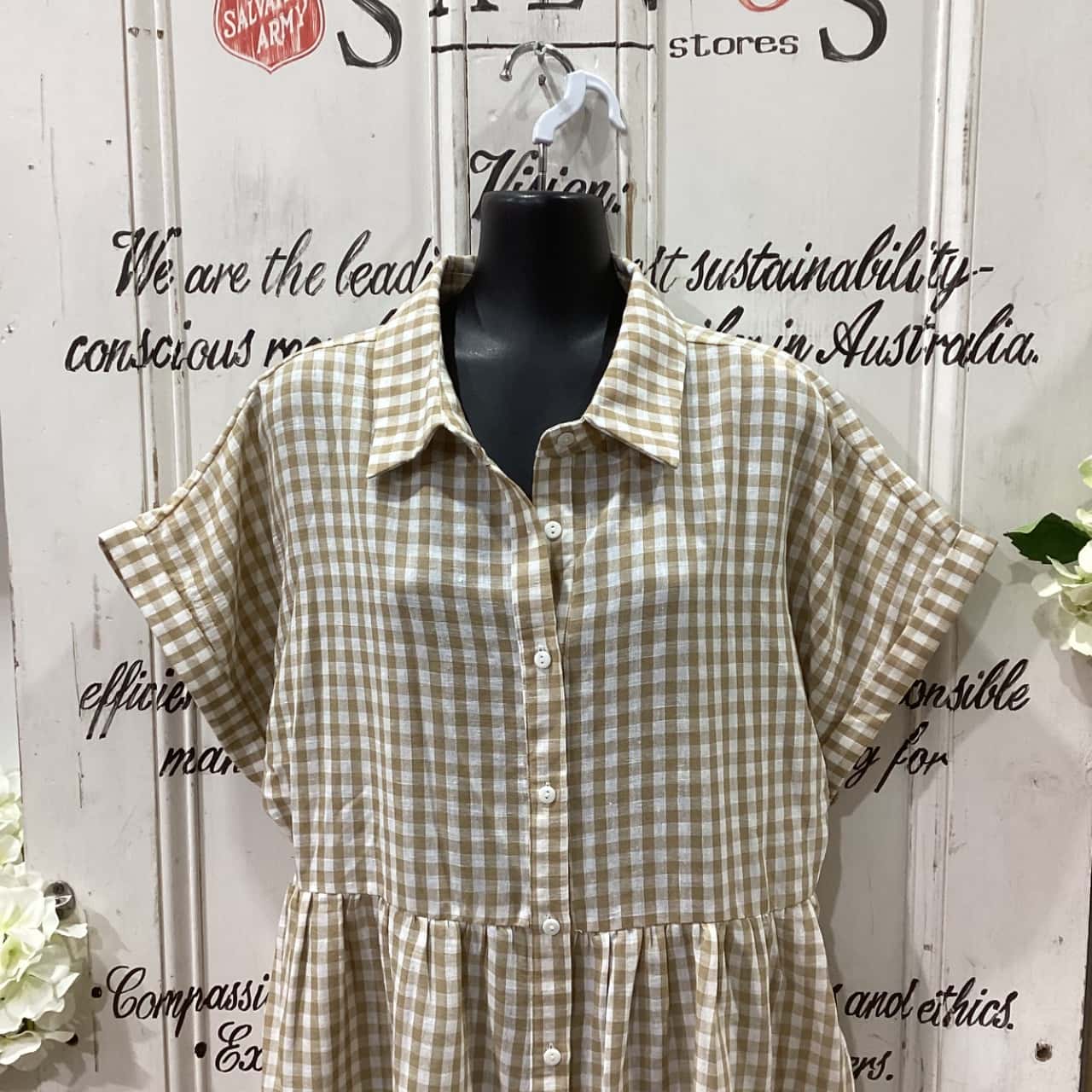 BOHO AUSTRALIA BRAND! CLASSIC CHECKED PATTERN BABYDOLL MIDI! Womens ...